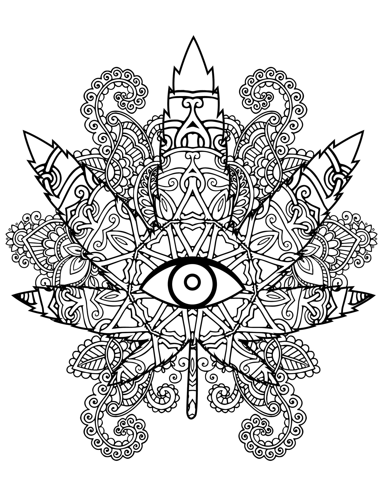 Printable Trippy Marijuana Coloring Page / Digital Download / Stoner ...