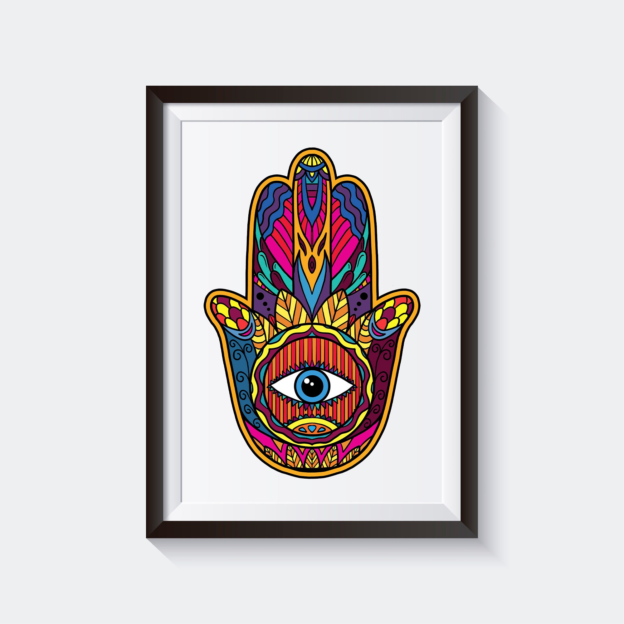 Hamsa Hand Coloring Page / Digital Download / Printable Jewish Art PDF ...