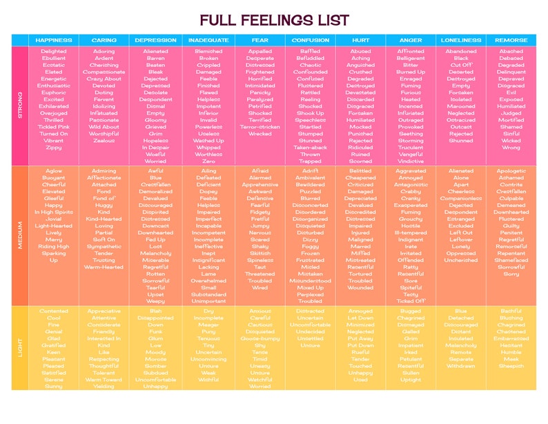 Kids Feelings Wheel Digital Download / Emotions Wheel PDF/ Printable ...