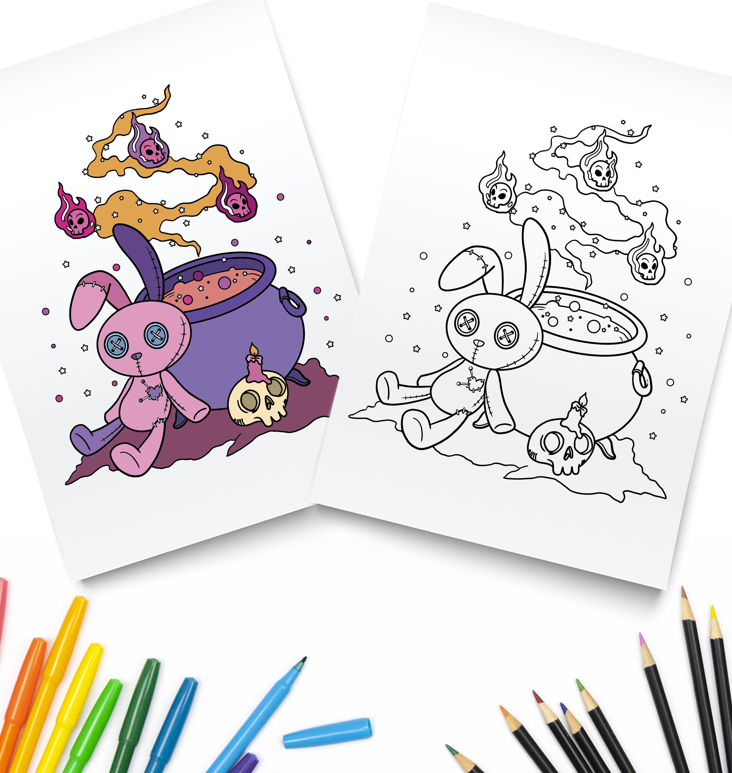Pastel Goth Coloring Pages / Creepy Kawaii / Creepy Cute Kawaii ...