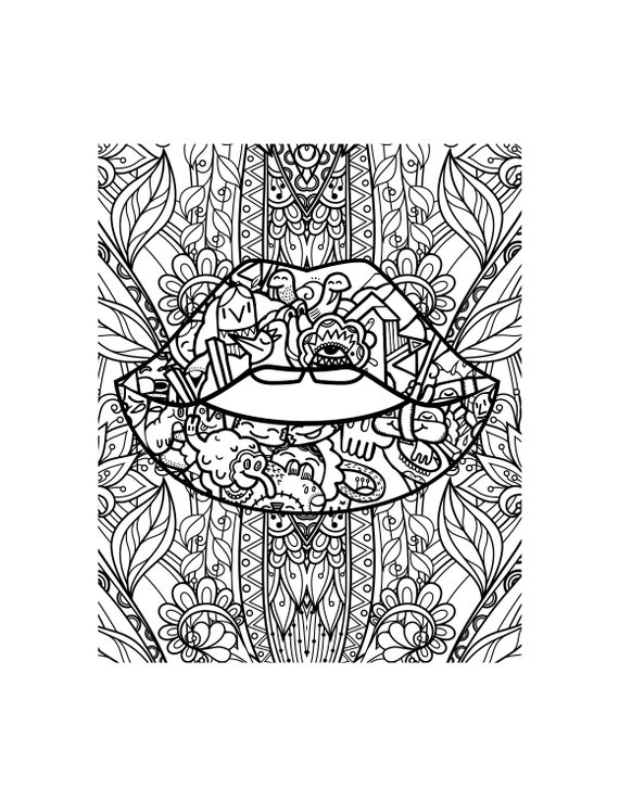 Trippy Lip Printable PDF / Digital Download / Trippy Stoner | Etsy ...