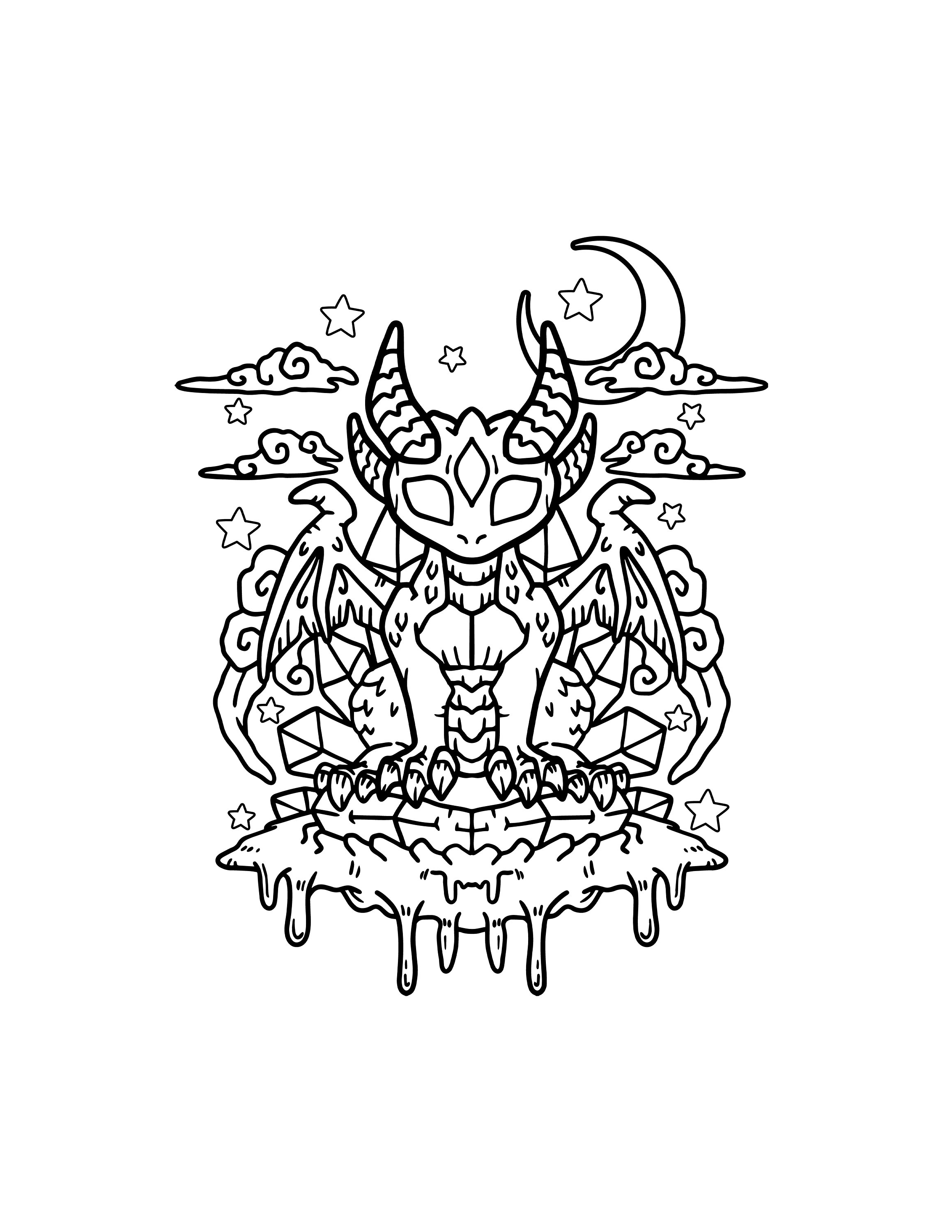 Pastel Goth Demon Dragon Printable / Creepy Cute Kawaii / Digital ...
