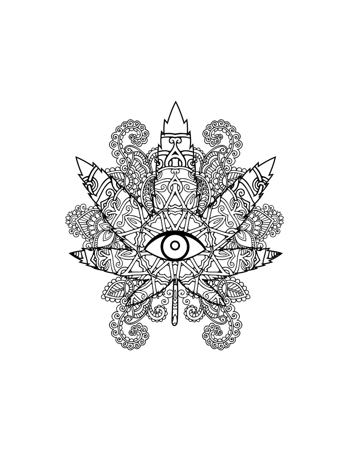 Printable Trippy Marijuana Coloring Page / Digital Download / Stoner ...