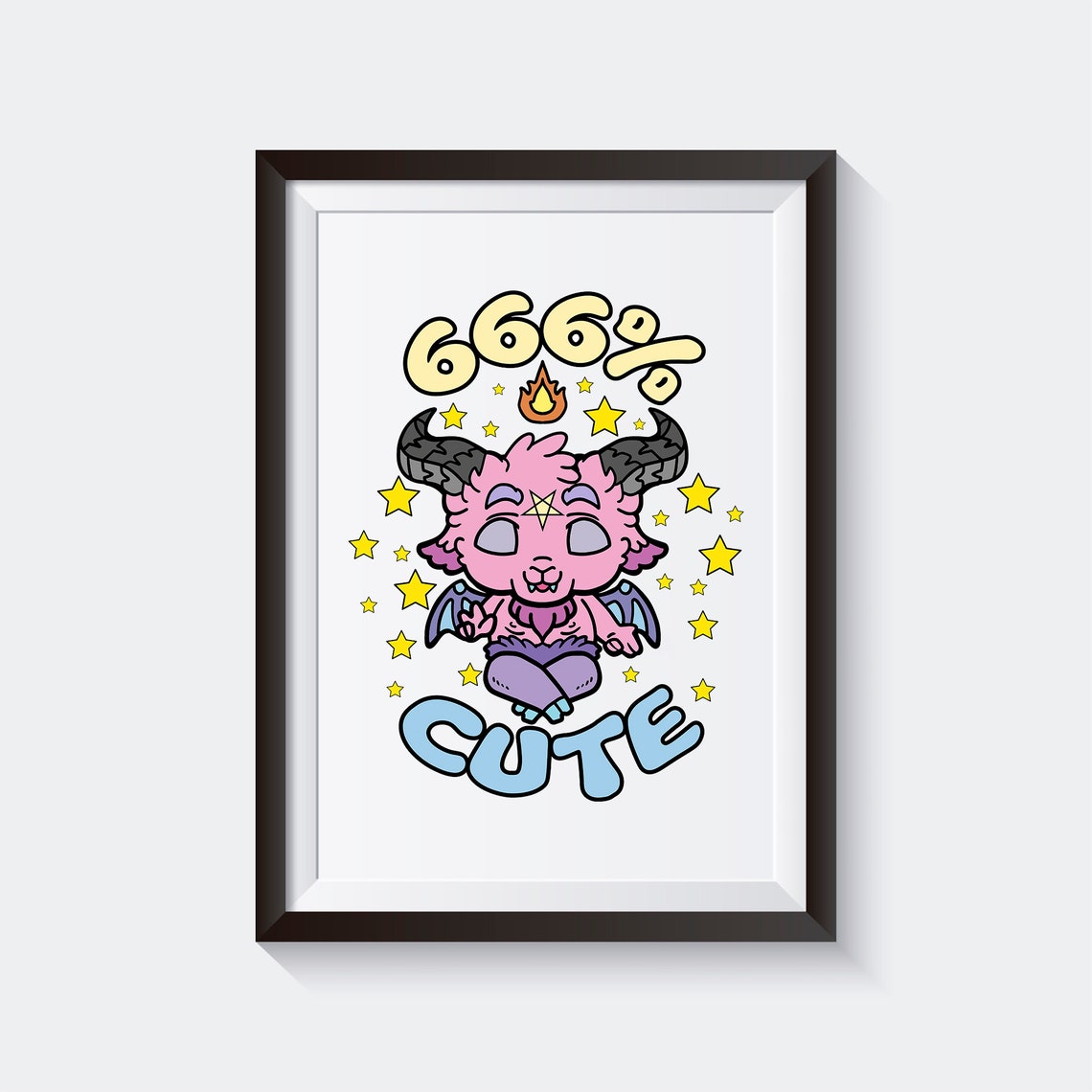 Pastel Goth Baphomet Printable / Creepy Cute Kawaii / Digital - Etsy