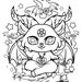 Printable Pastel Goth Coloring Pages / Demon Cat / (Download Now) - Etsy