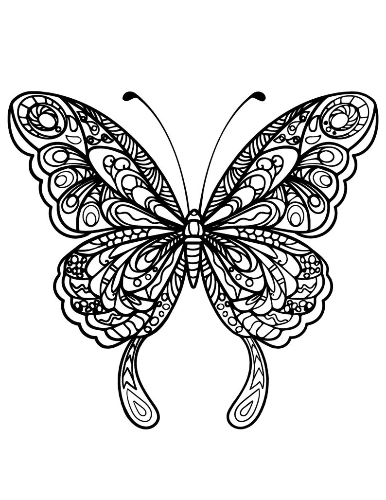 Printable Beautiful Butterfly Mandala / Digital Download / Butterfly ...