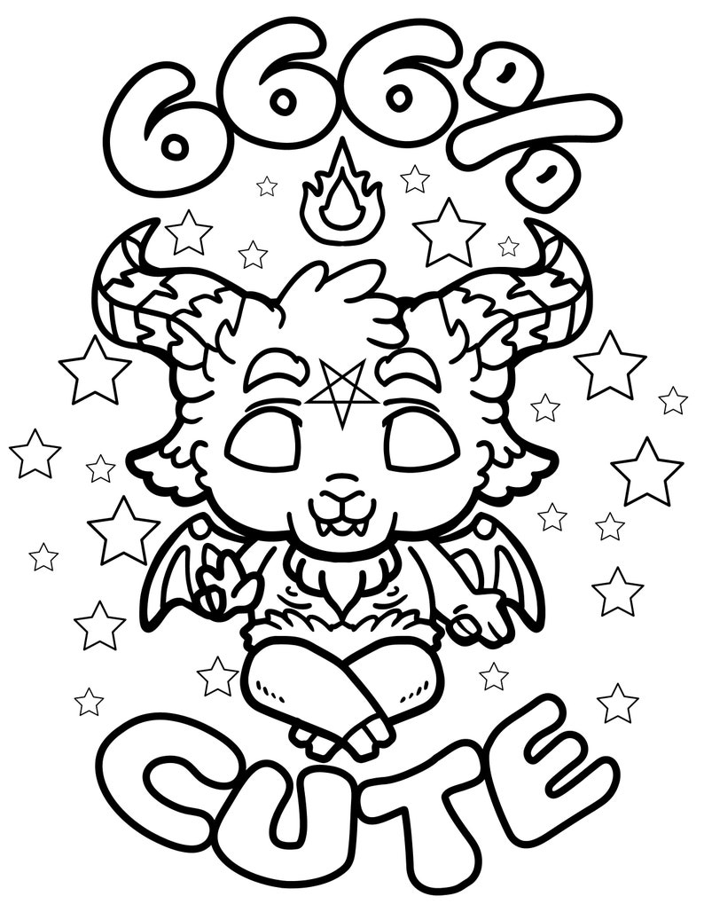 Pastel Goth Baphomet Printable / Creepy Cute Kawaii / Digital - Etsy