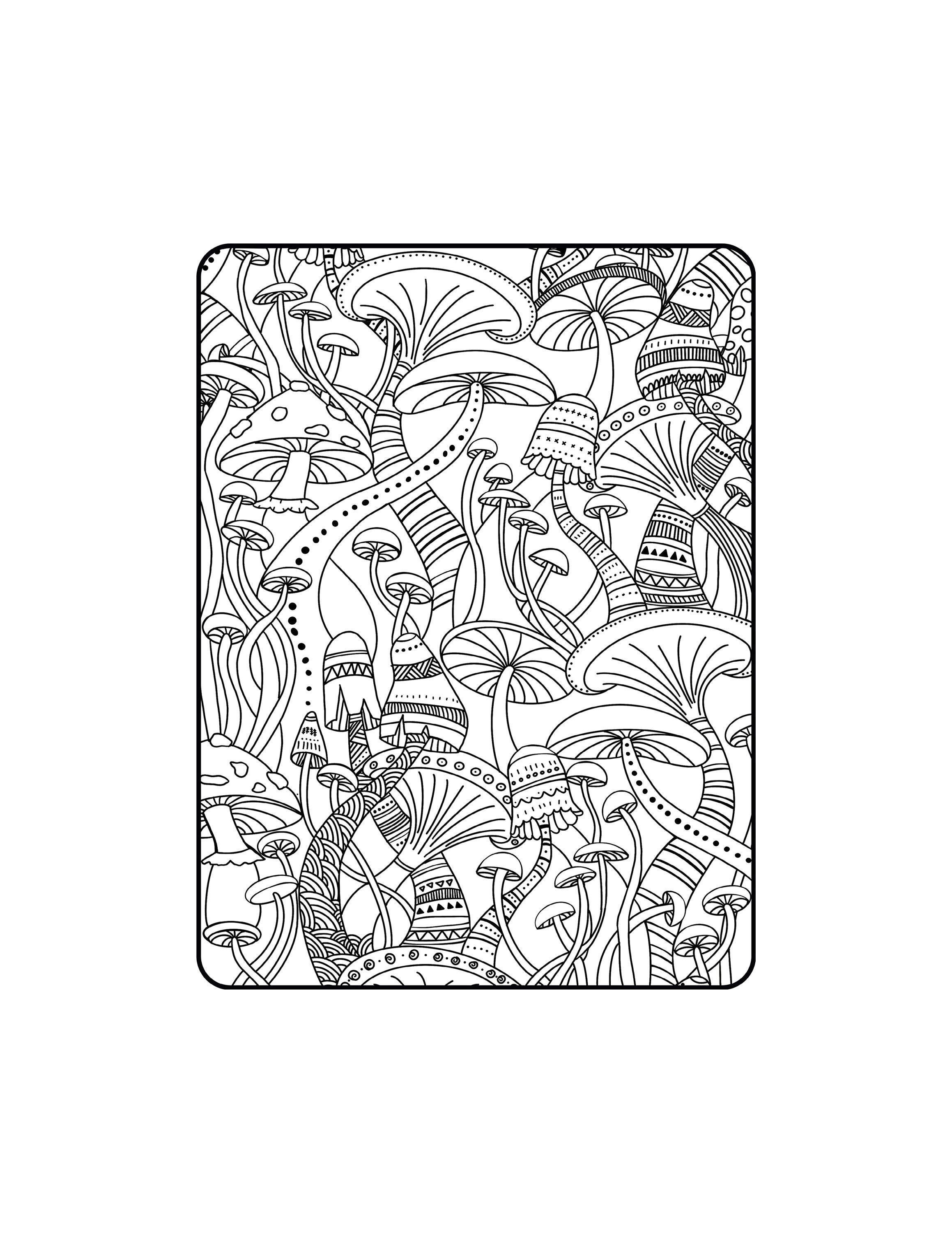 Magic Mushroom Printable PDF / Digital Download / Hippie Coloring Page ...