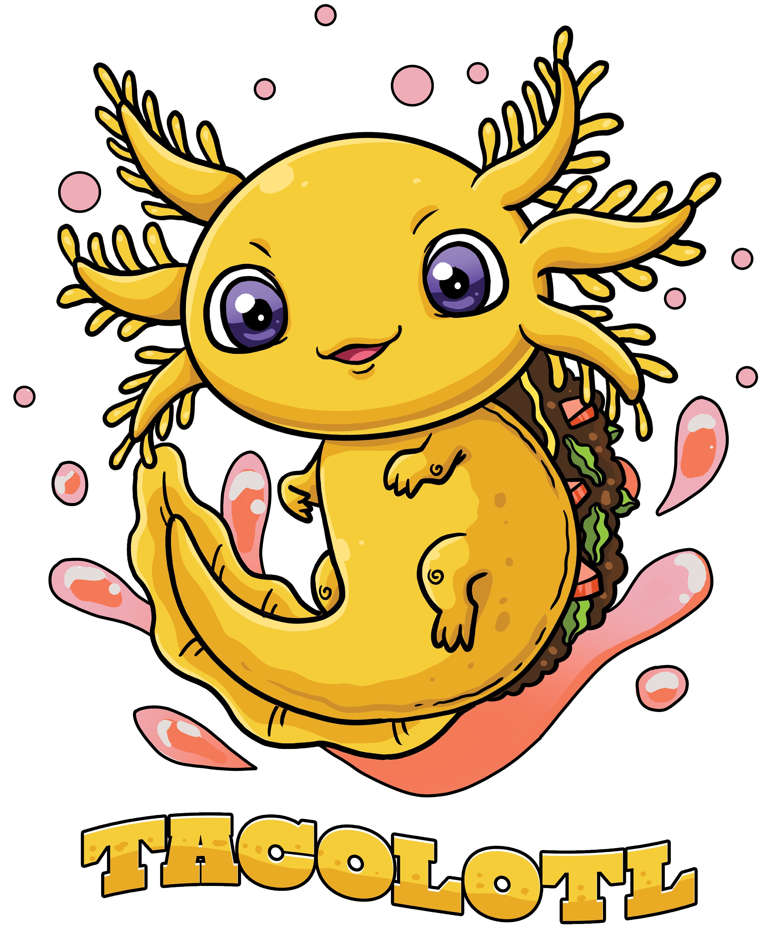 Cute Axolotl Coloring Page / Taco Digital Download / Axolotls Kawaii ...