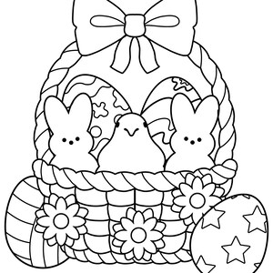 Printable Easter Bundle Coloring Pages / Peeps Coloring Pages / Easter ...