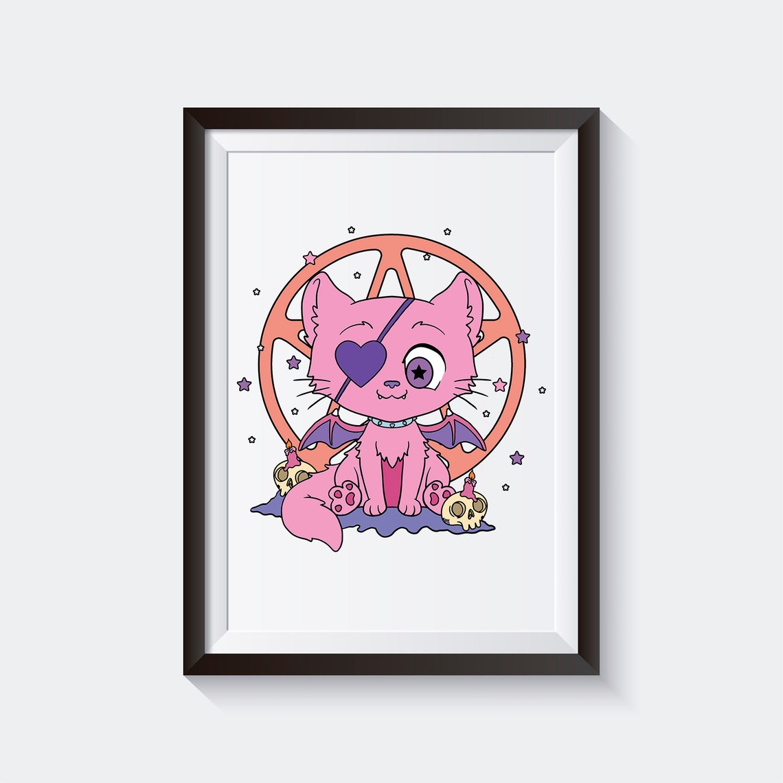 Pastel Goth Scary Cat / Pastel Goth Coloring Pages / Creepy Kawaii ...