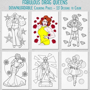 Drag Queen Adult Coloring Page / Digital Download / Drag Race / Gay ...
