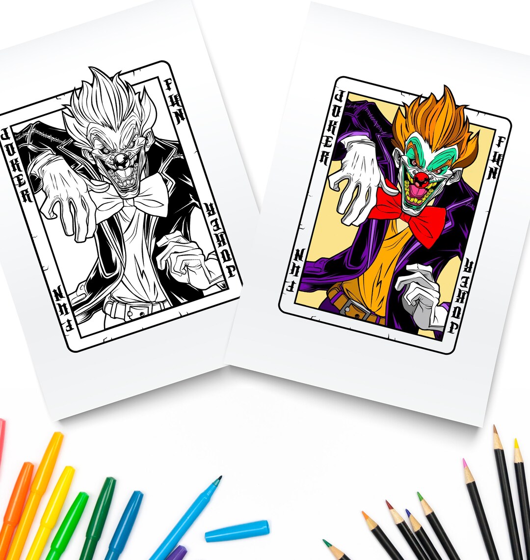 Joker Playing Card Coloring Page / Digital Download / Joker Card - Etsy