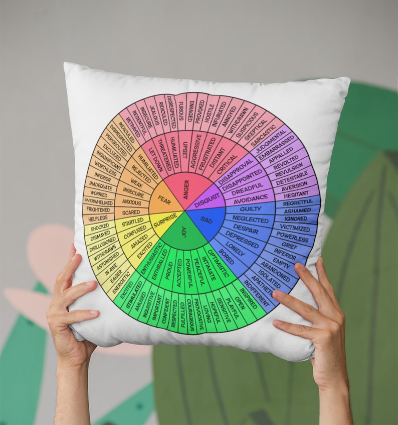Feelings Wheel Pillow / Emotions Wheel Throw Pillow / Faux Suede Pillow ...