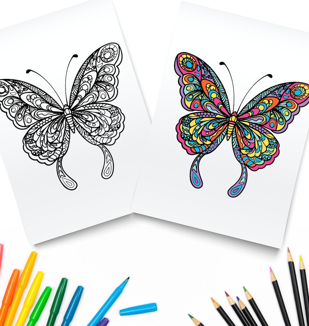 Printable Beautiful Butterfly Mandala / Digital Download / Butterfly ...