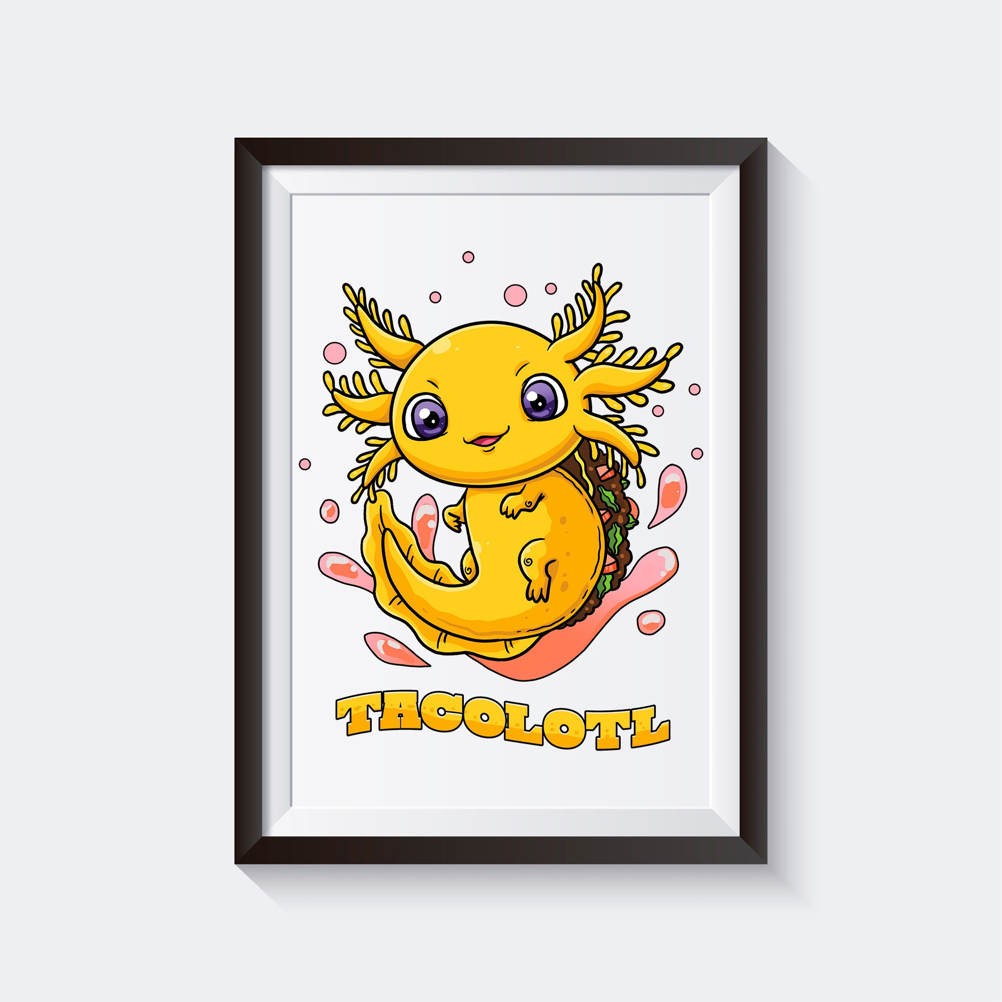 Cute Axolotl Coloring Page / Taco Digital Download / Axolotls Kawaii ...