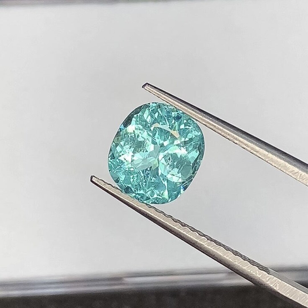 2.46 CT Stunning Paraiba Color Tourmaline, Cushion Shaped Faceted ...
