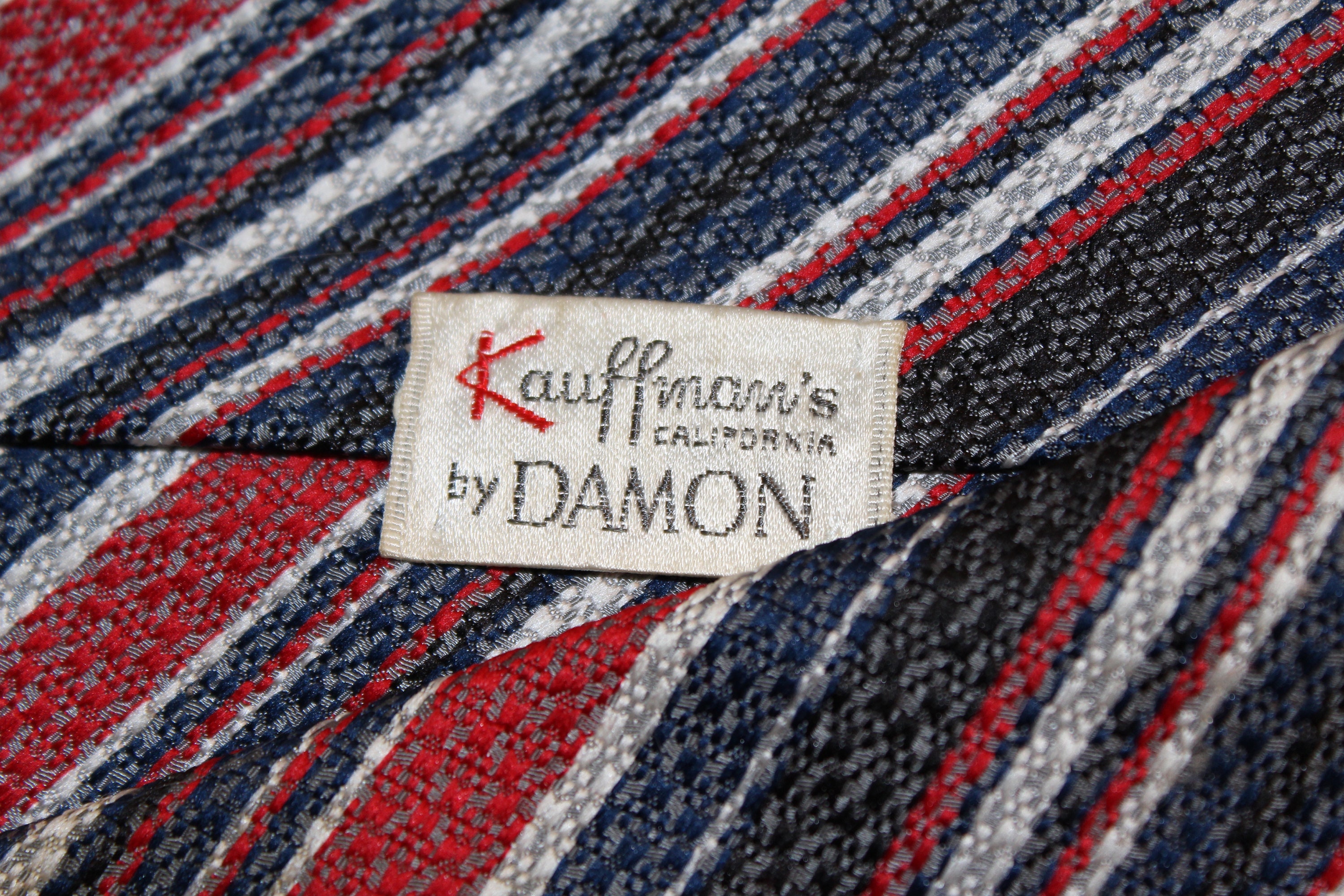 Vintage ACWA Union RN 16861 Men's Necktie Damon for Kauffman's Striped ...