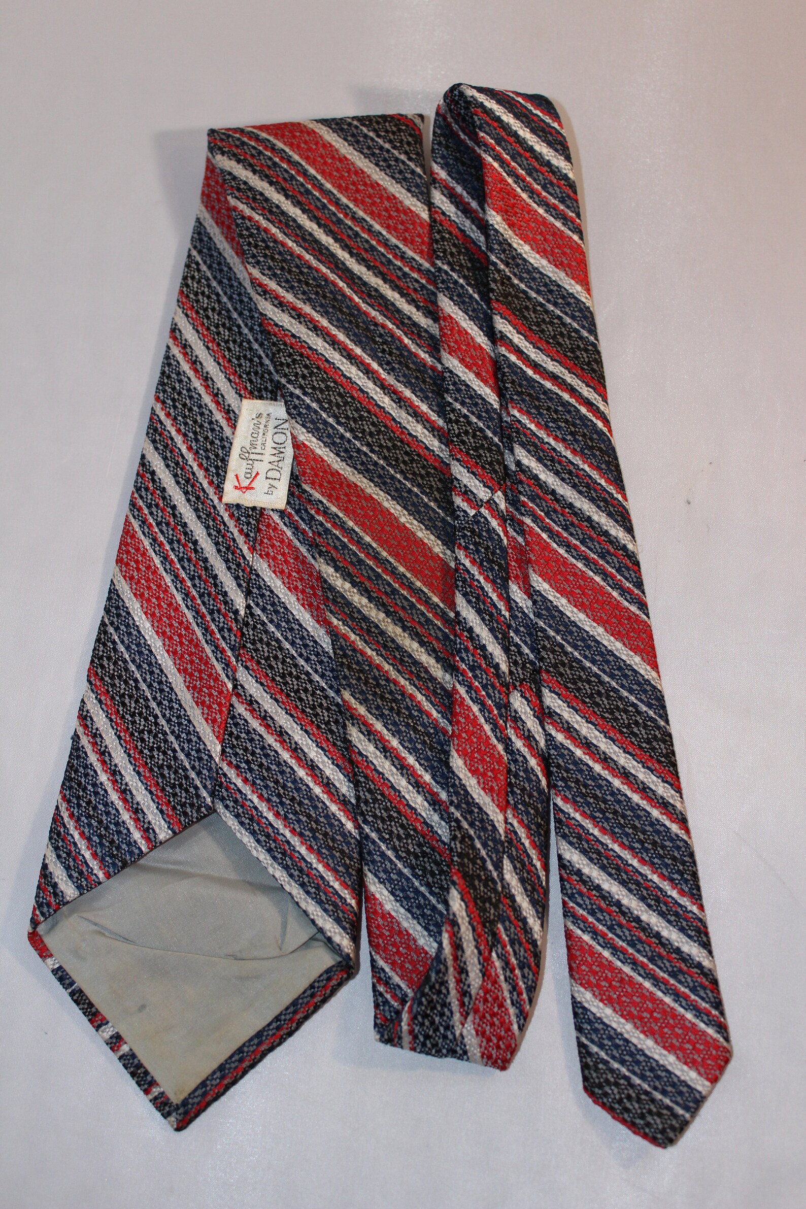 Vintage ACWA Union RN 16861 Men's Necktie Damon for Kauffman's Striped ...