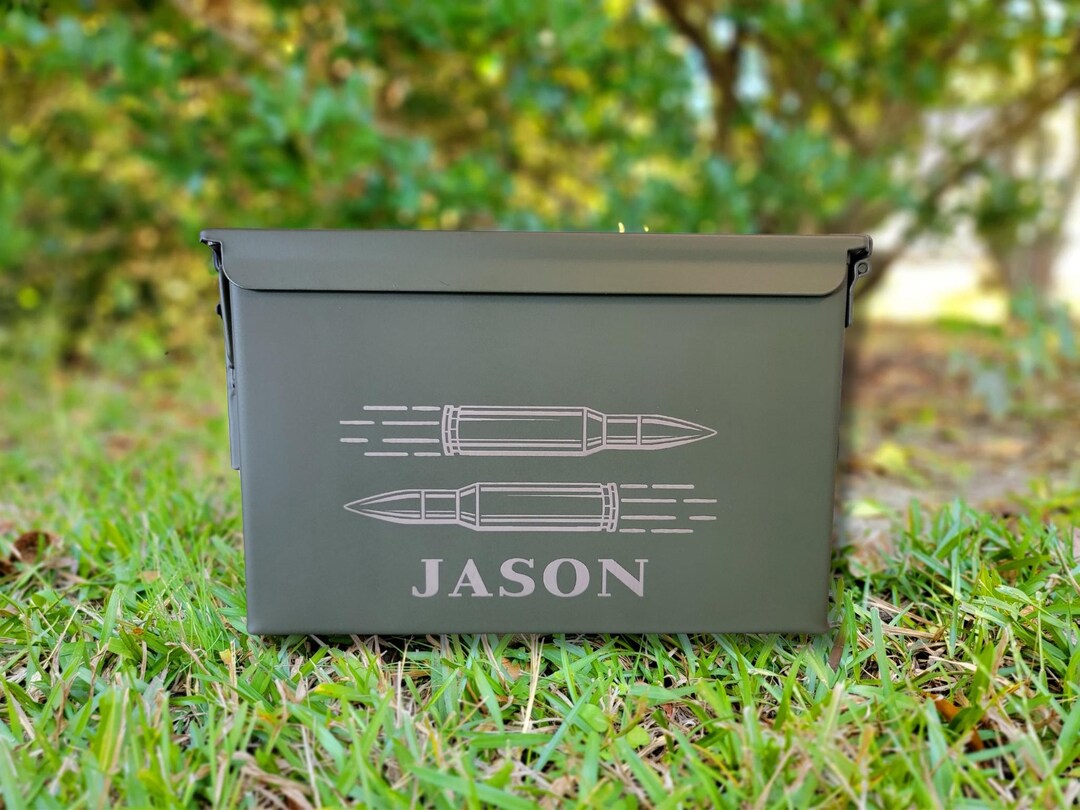 Personalized Ammo Box, Custom Engraved Ammo Can, .50 Caliber Military ...