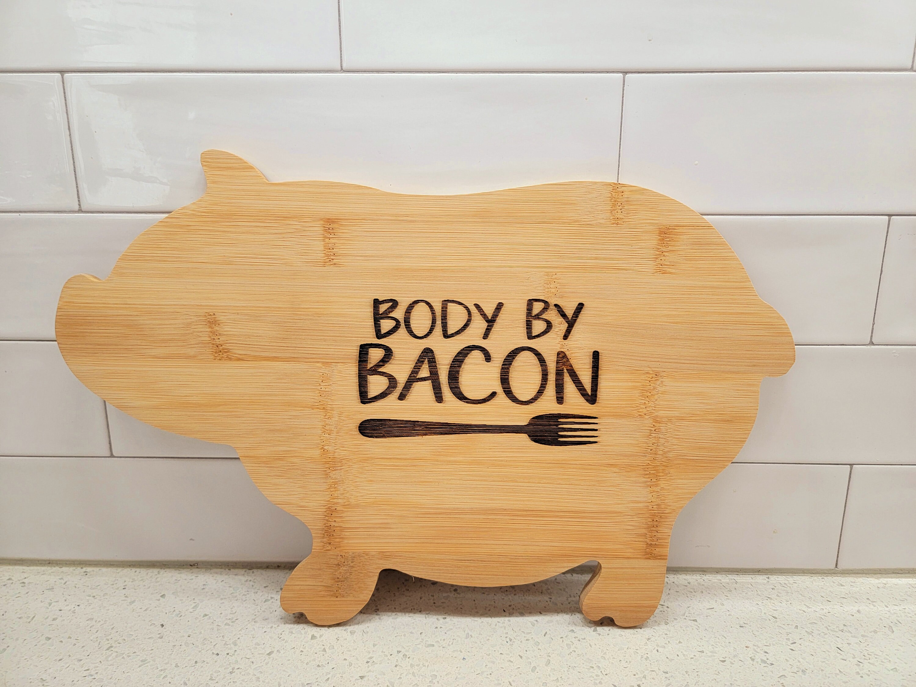 Pig Shape Cutting Board Laser Engraved Bamboo Board Body by - Etsy
