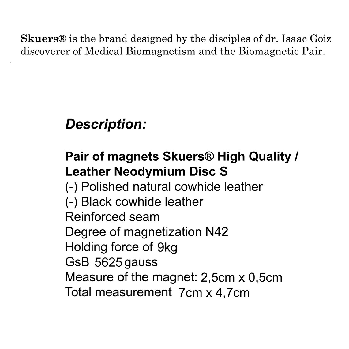 Magnets for Biomagnetism 5 625 Gauss Biomagnetic Pair of Dr. Goiz ...