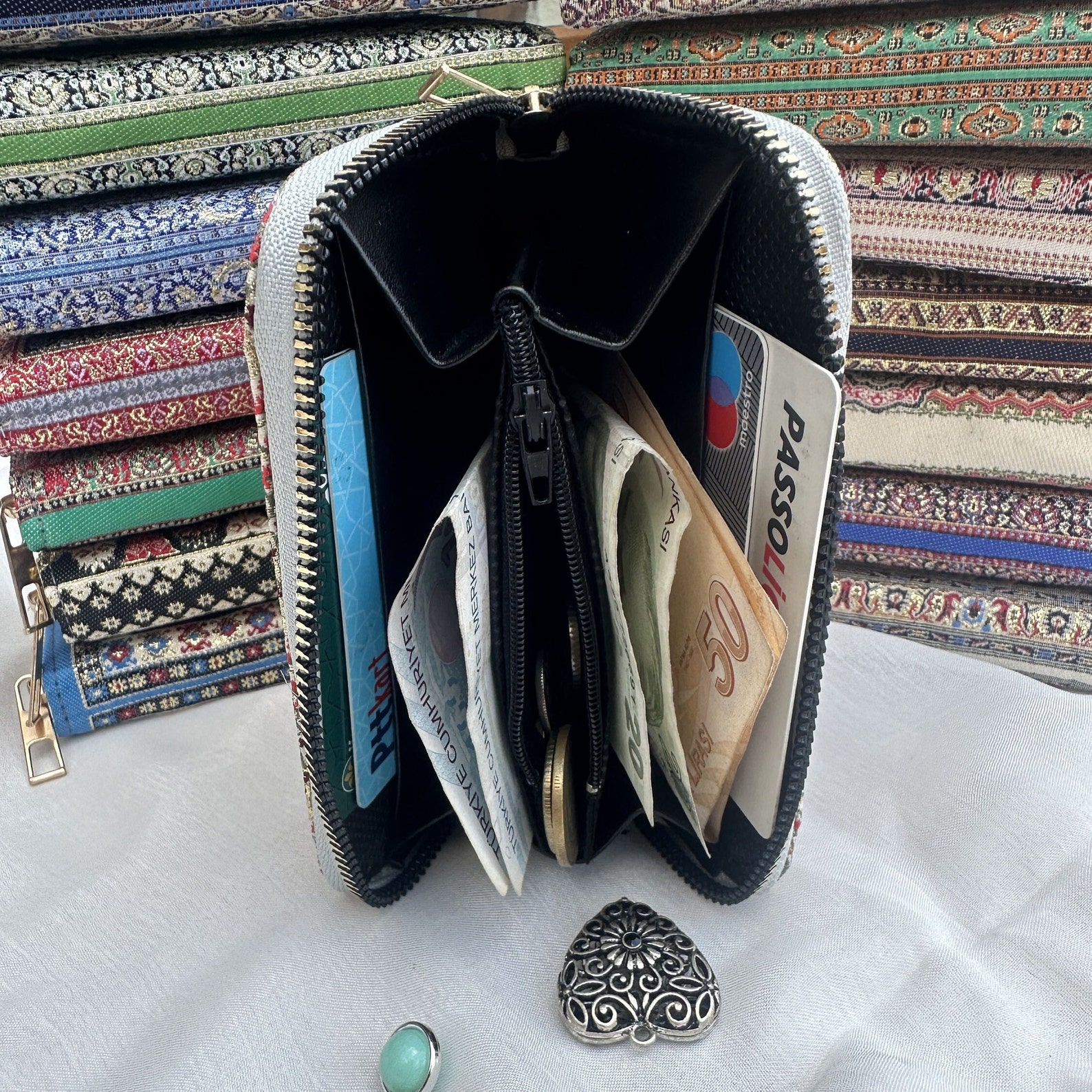 Small Wallet, Zipper Wallet, for Women, Ladies Pocket Wallet, Zippered ...