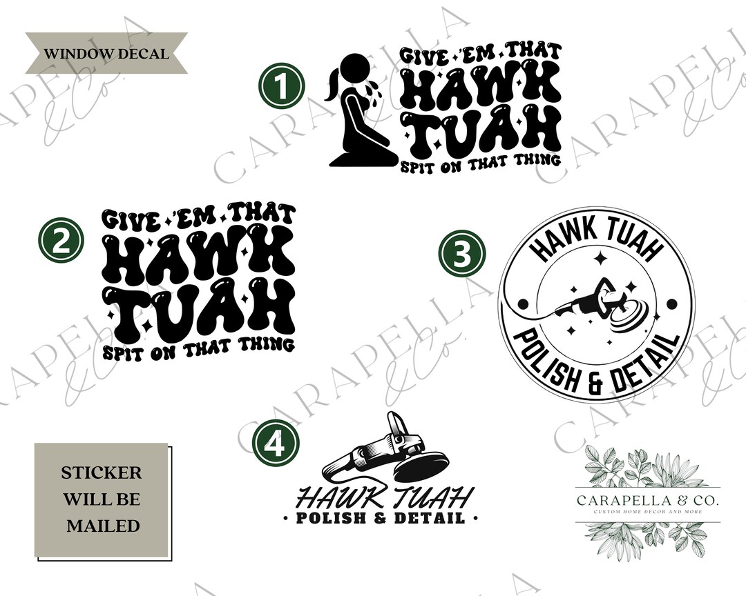 Hawk Tuah Window Decal Hawk Tuah Tik Tok Hawk Tuah Car Decal Hawk Tuah ...