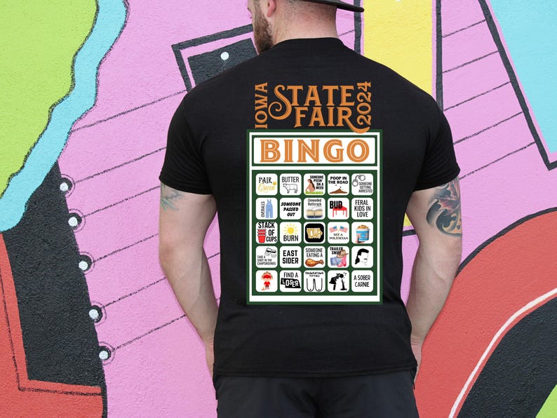 Iowa State Fair Bingo Card Shirt | ISF Shirt | Iowa State Fair | Iowa ...