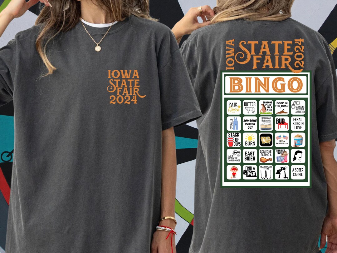 Iowa State Fair Bingo Card Shirt | ISF Shirt | Iowa State Fair | Iowa ...