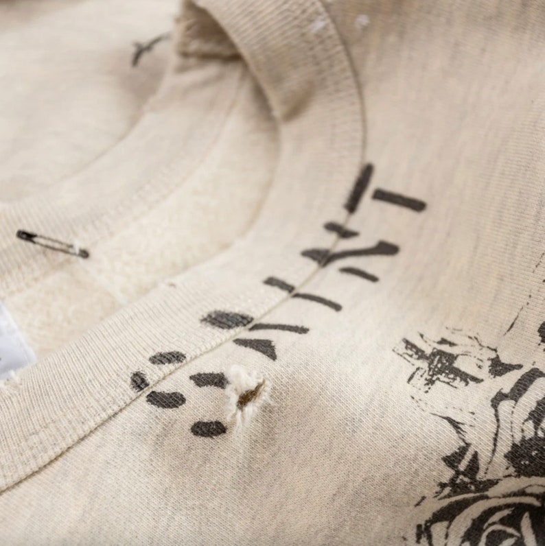 Grunge Jumper Distressed Saint Jesus Mary Print 100% Mens - Etsy