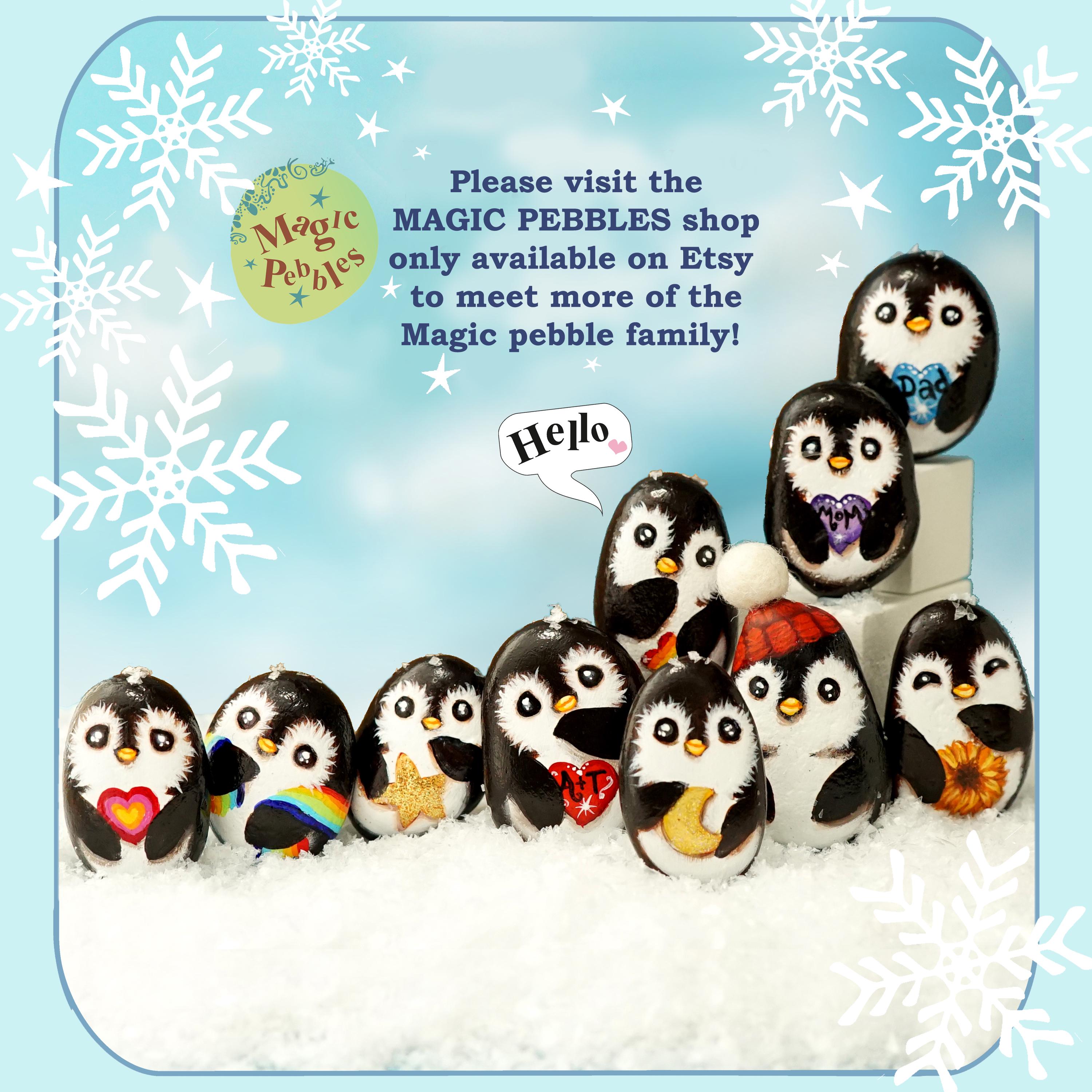 Painted Pebble Pocket Hug Friendship Ornament & Greeting Card for ...
