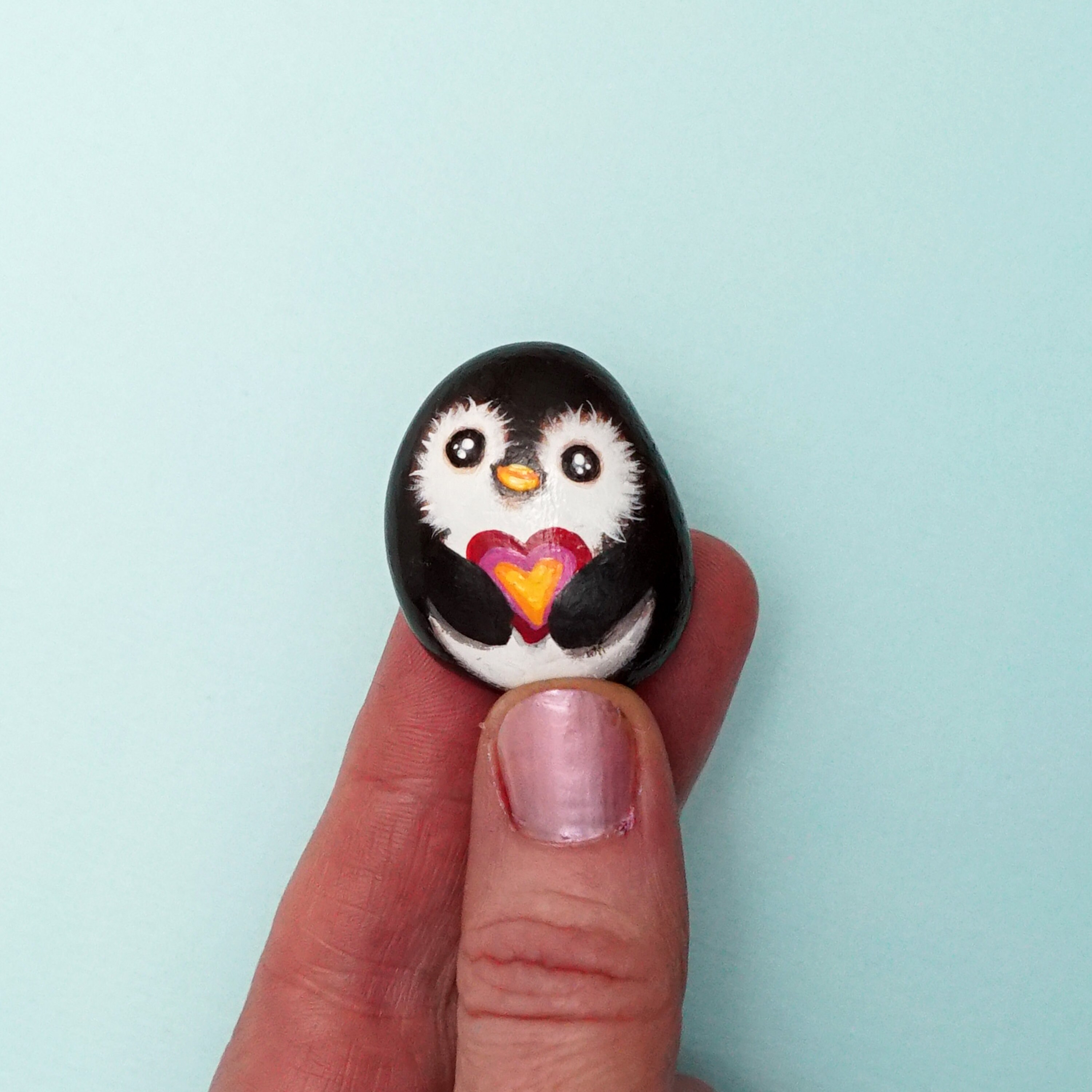 Hand Painted Rock Penguin Pocket Hug Friendship Gifts, Positivity ...