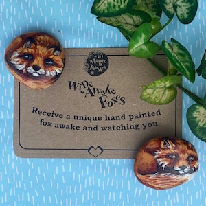 Handmade Painted Pebble Fox Pocket Hug Fox Totem Unique Gift - Etsy