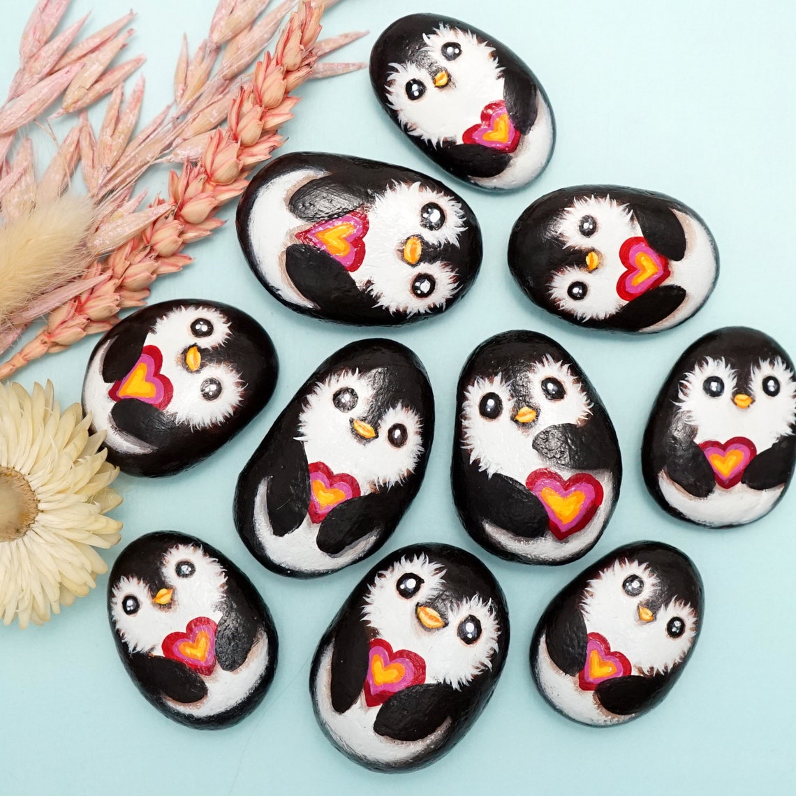 Hand Painted Rock Penguin Pocket Hug Friendship Gifts, Positivity ...