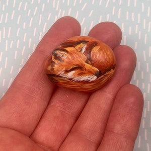 Handmade Painted Pebble Fox Pocket Hug Fox Totem Unique Gift - Etsy
