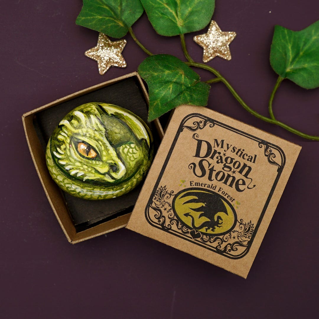 Painted Rock Dragon Pocket Hug, Miniature Dragon Stone Stocking Stuffer ...