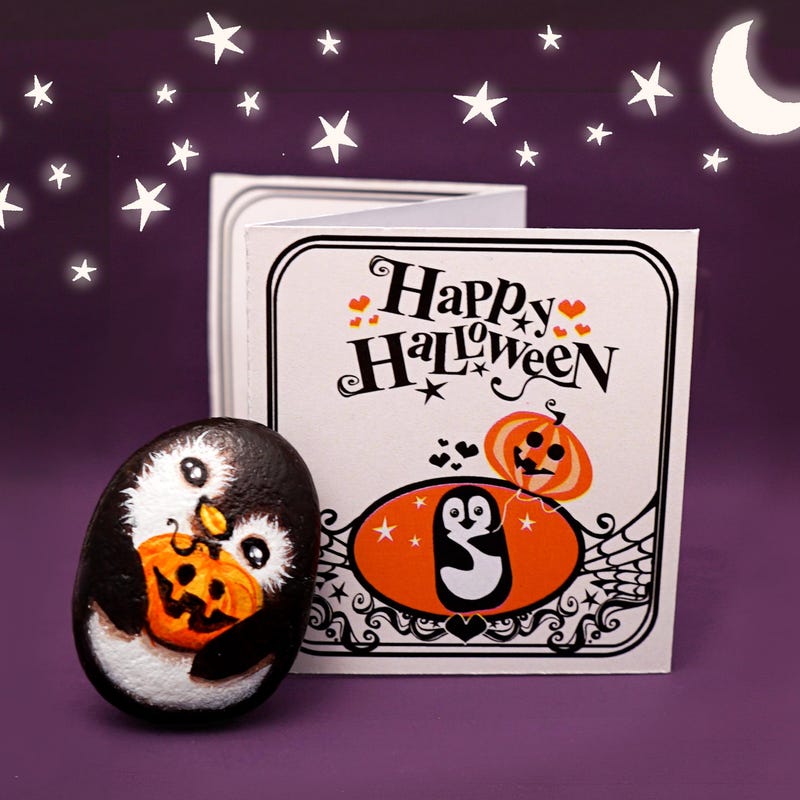Halloween Pebble Art - Etsy