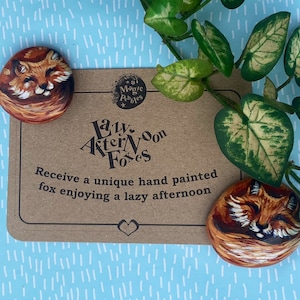 Handmade Painted Pebble Fox Pocket Hug Fox Totem Unique Gift - Etsy