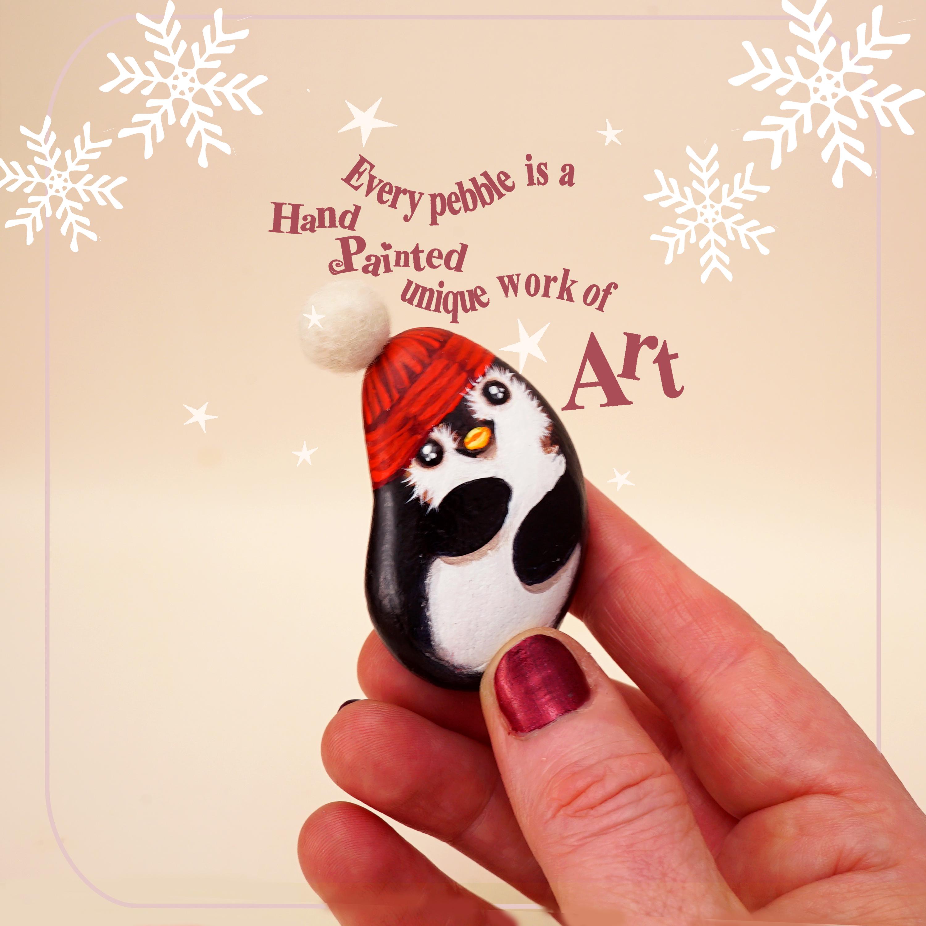 Christmas Penguin Pebble Meaningful Gift for Husband, Romantic Unique ...