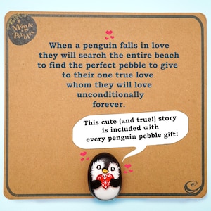 Penguin Pebble of Love Unique Xmas Gift, Hand Painted Pocket Hug ...