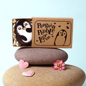 Penguin Pebble of Love Unique Xmas Gift, Hand Painted Pocket Hug ...