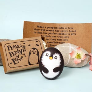 Penguin Pebble of Love Unique Xmas Gift, Hand Painted Pocket Hug ...