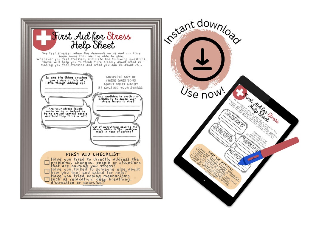Stress First Aid Poster, Mental Health Printable (digital Download ...