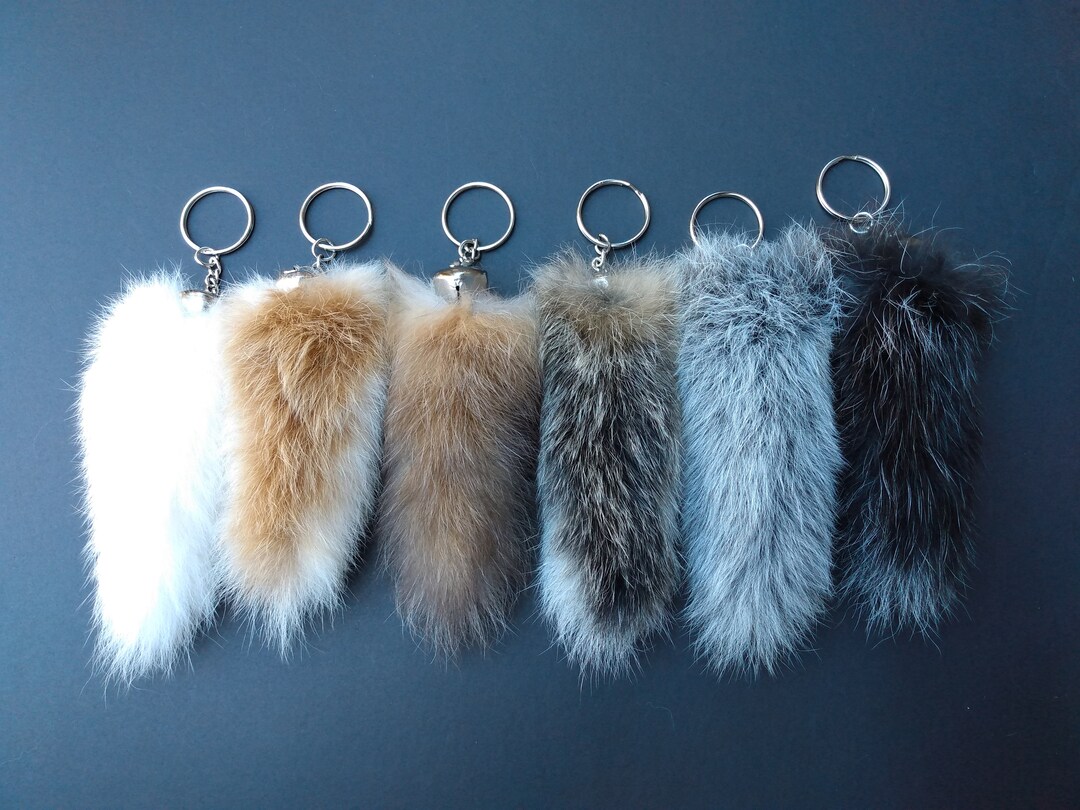 Rabbit Tail Keychain - Etsy