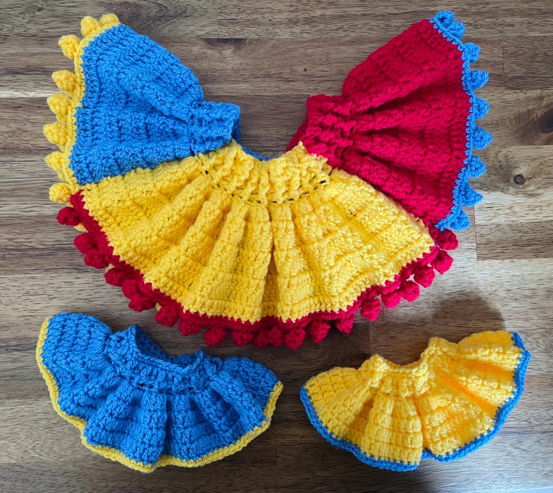 Classic Clown Ruffle Collar and Cuffs, Clown Frills, Circus Costume ...