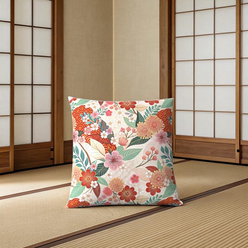 Japanese Nishijin Cloth Inspired Seamless Repeating Pattern Floral ...