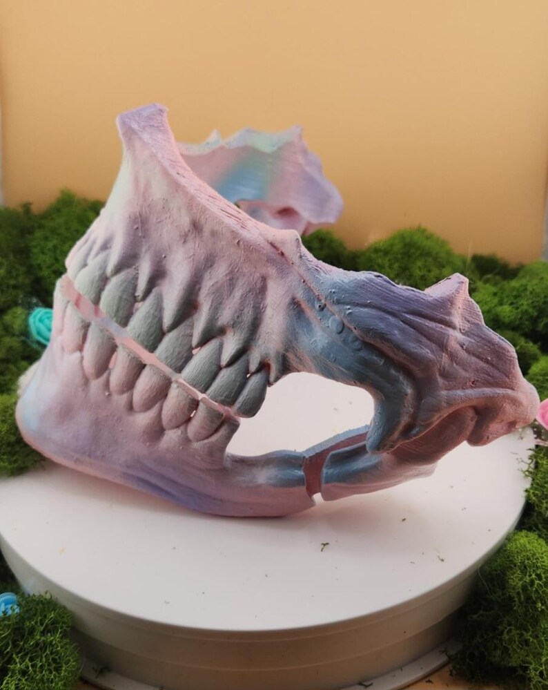 3d Printed, Pastel Rainbow Skull Half Mask - Etsy