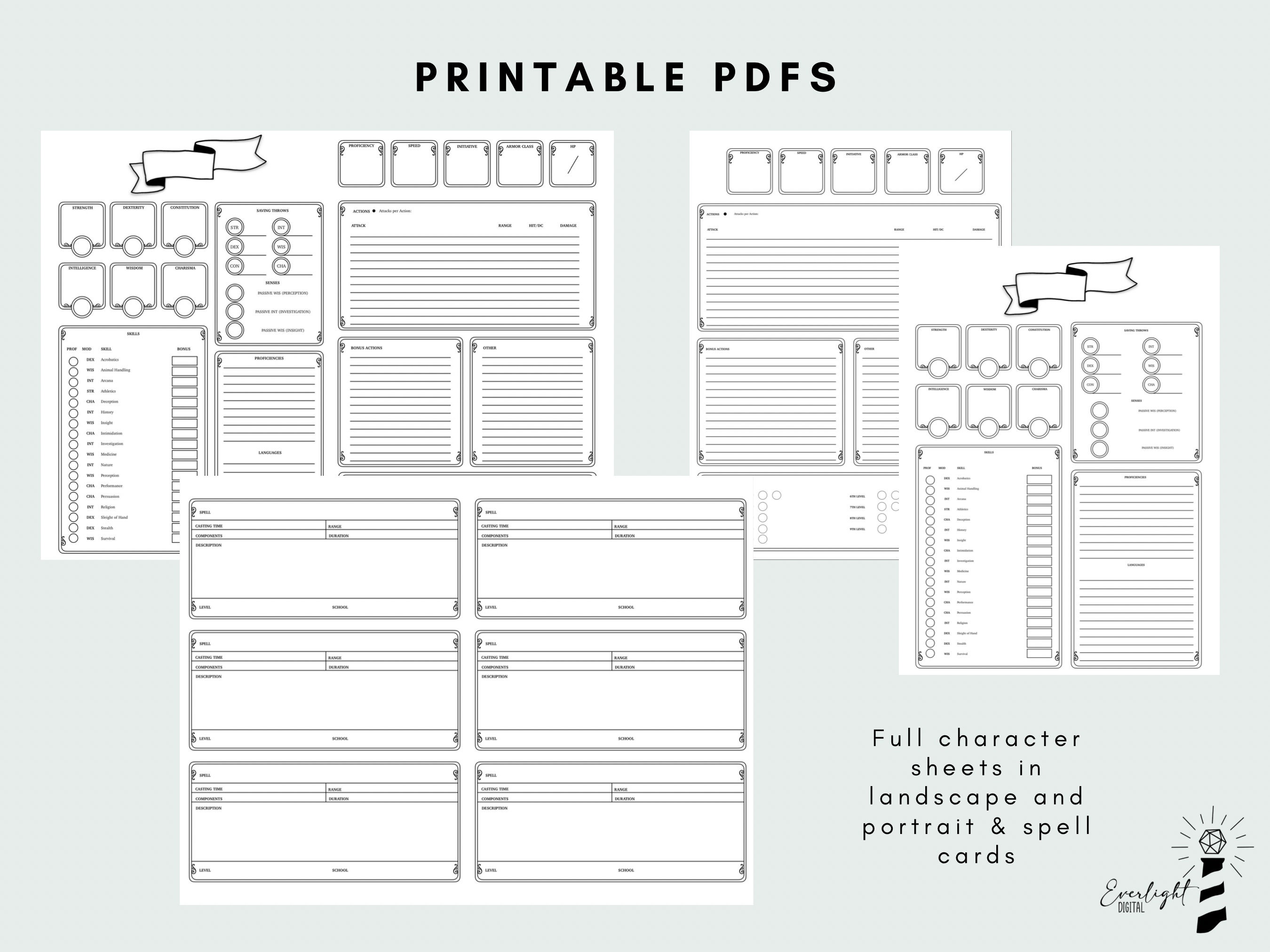 Digital Character Sheet Template PDF and PNG - Etsy Australia
