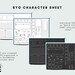 Digital Character Sheet Template PDF and PNG - Etsy